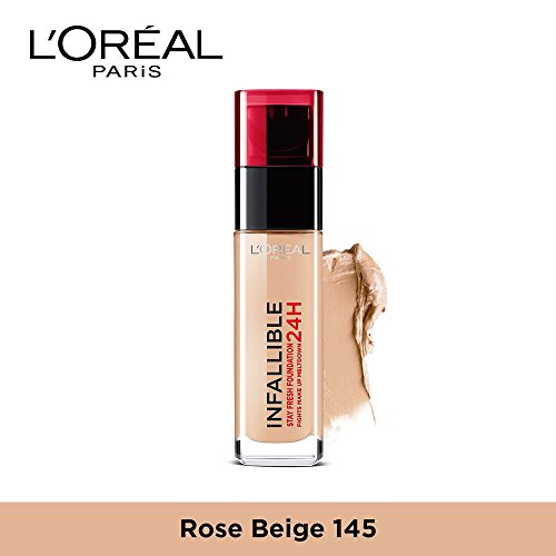 Loreal Paris Infallible 24H Fresh Wear Foundation 145 Rose Beige (Pump ...