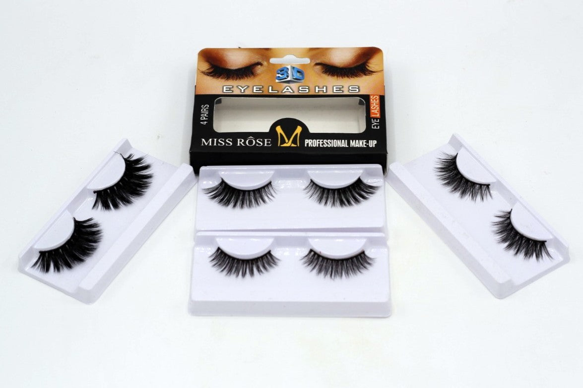 Miss Rose 3D Eyelashes (4 in 1) - Visit Cosmetics